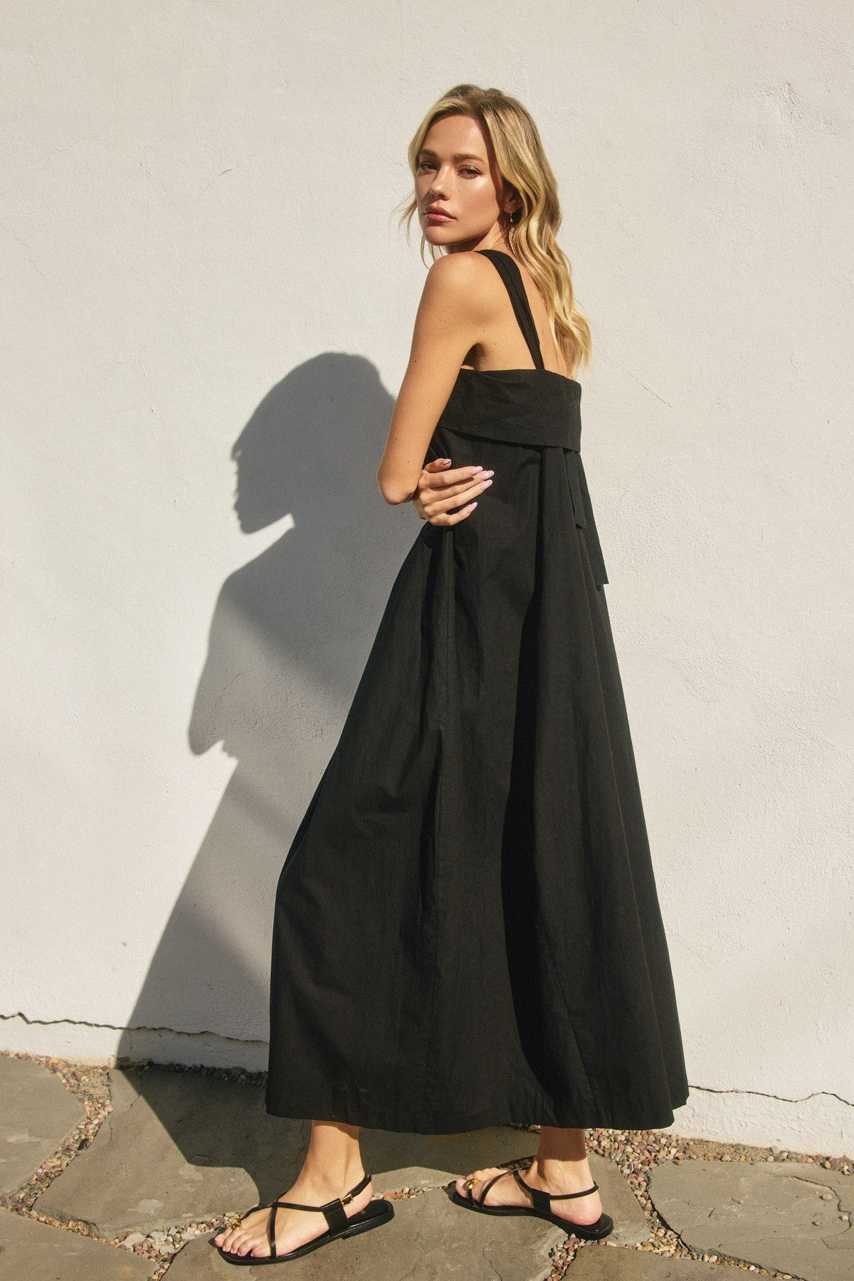The Angeni Black Halter Maxi Dress – Thread + Seed