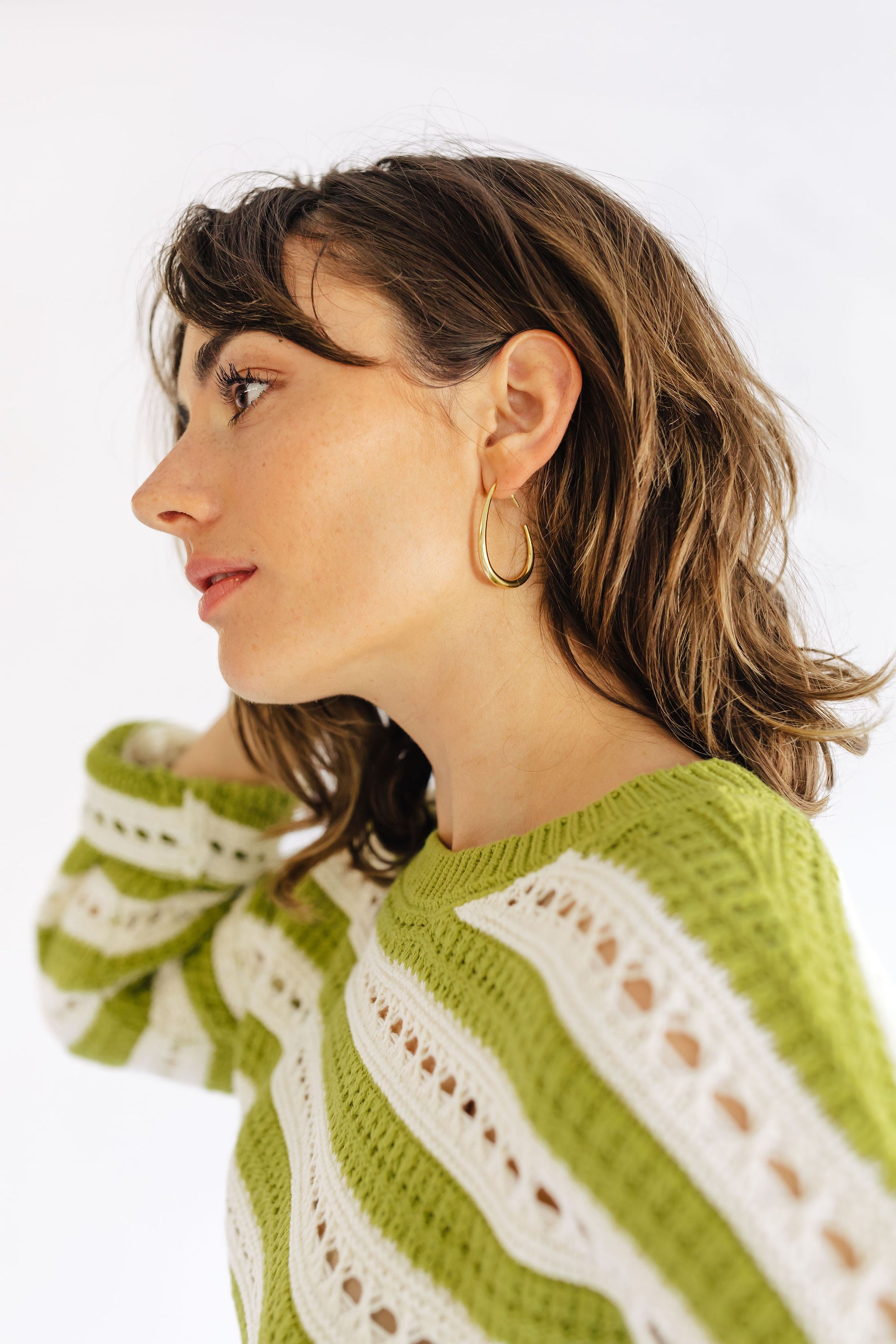 The Ryah Eyelet Kiwi Striped Top – Thread + Seed