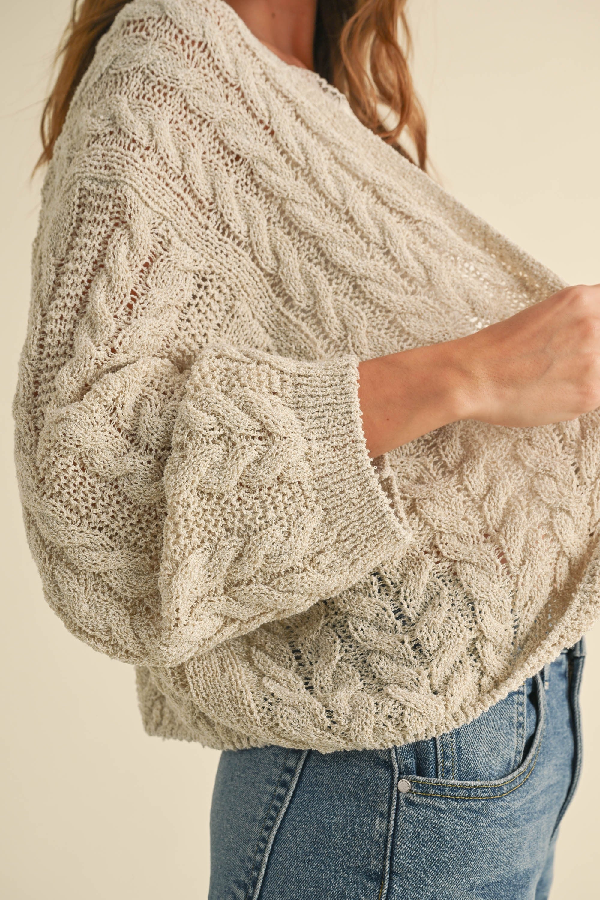 The Leslie Stone Cable Knitted Cardigan – Thread + Seed