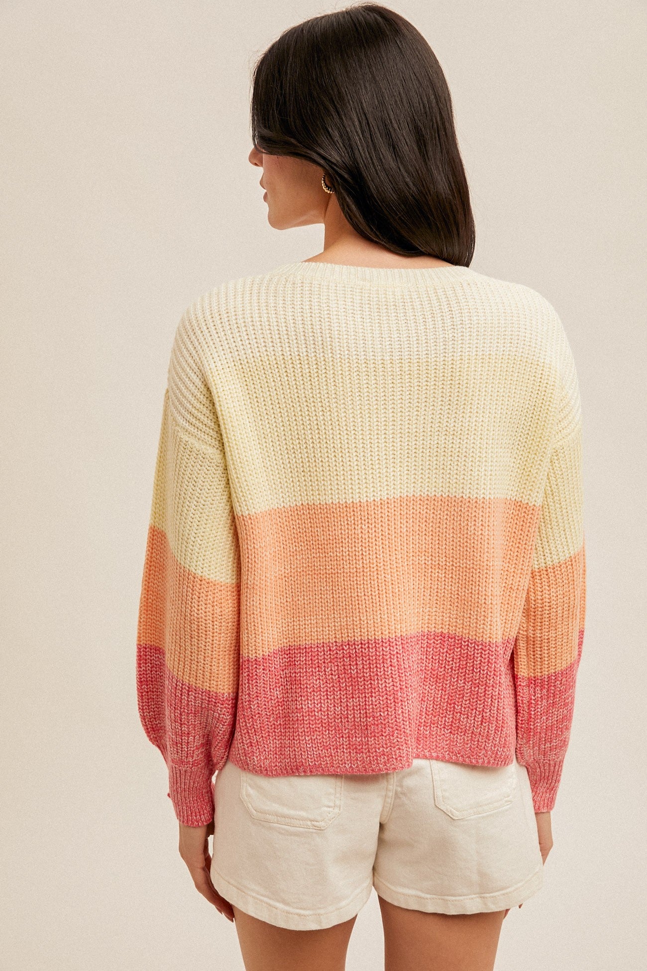 The Meggy Orange Color Block Sweater – Thread + Seed