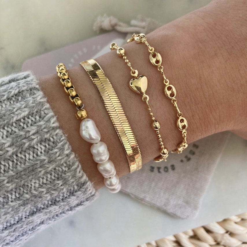 The Pearls Box Chain Bracelet by Amady Jewelry – Thread + Seed