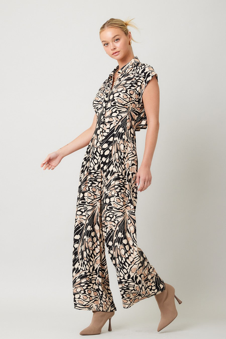 The Rhonda Abstract Cut Out Jumpsuit – Thread + Seed