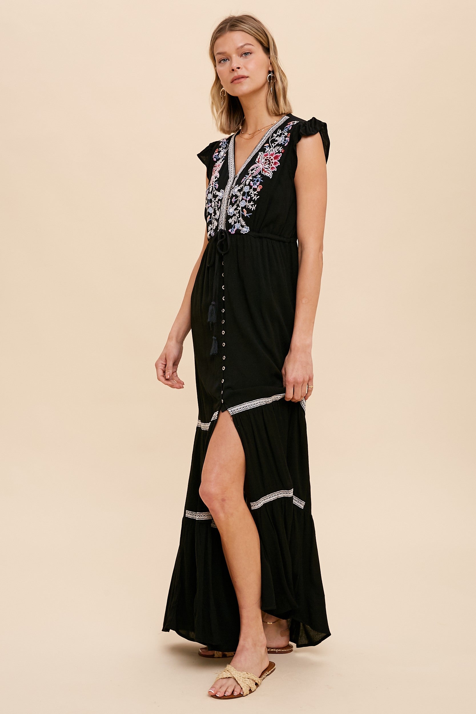 The Everlee Embroidered Maxi Dress – Thread + Seed