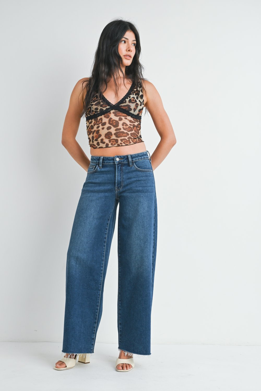 The Christy Dark Wash Relaxed Wide Leg Jeans – Thread + Seed
