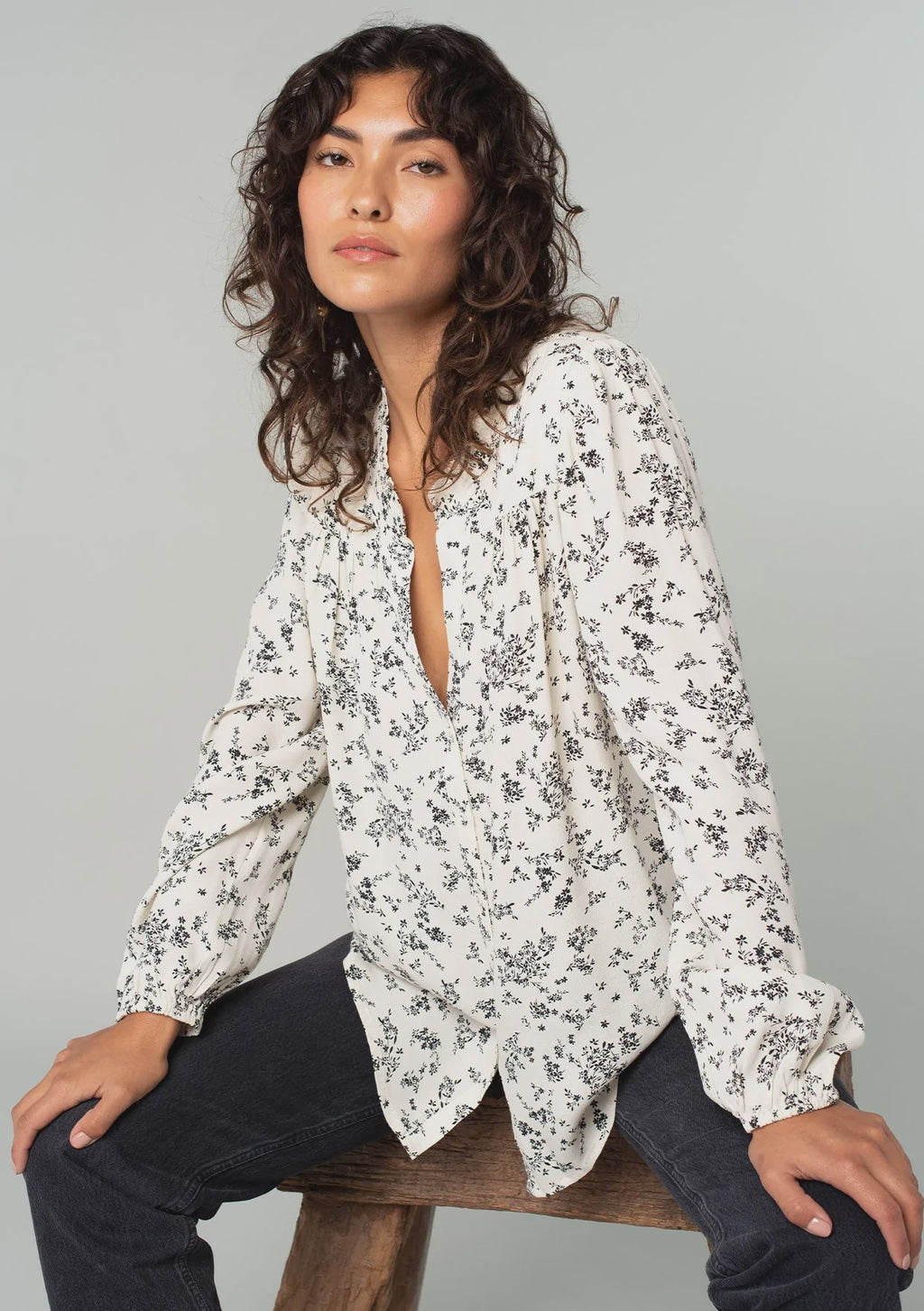 The Eliza Floral Button Front Blouse – Thread + Seed