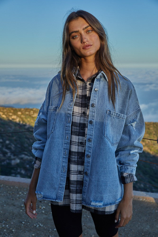 The Bayley Distressed Denim Jacket – Thread + Seed