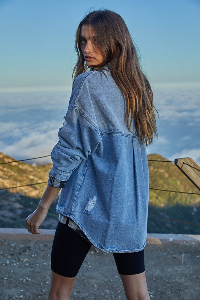 The Bayley Distressed Denim Jacket – Thread + Seed
