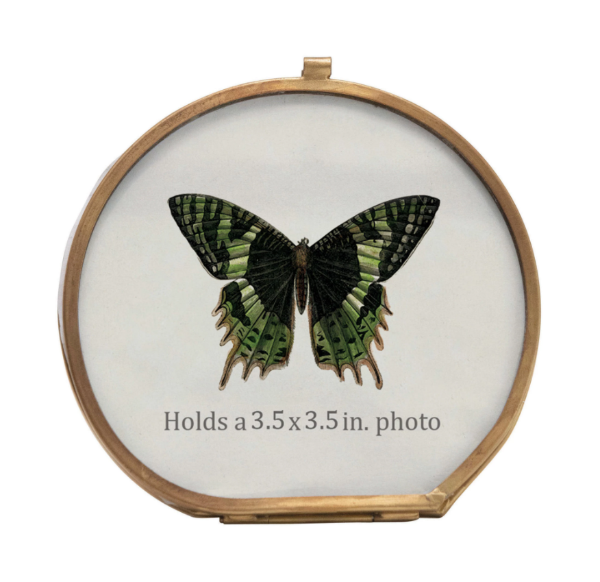 Brass Round Photo Frame – Thread + Seed