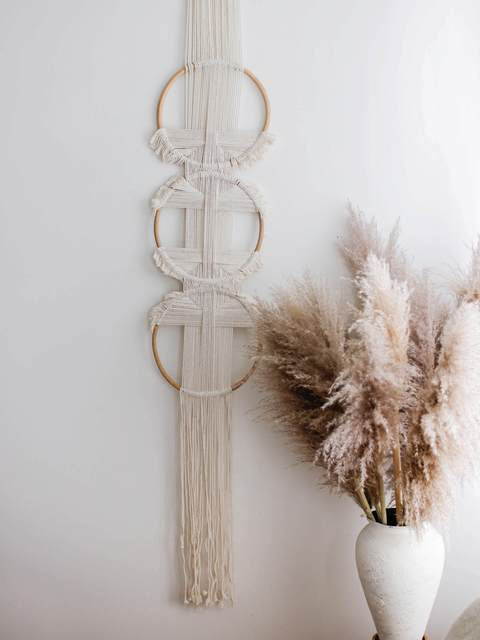 Hand-Woven Rattan Ring Wall Hanging - Cream – Thread + Seed